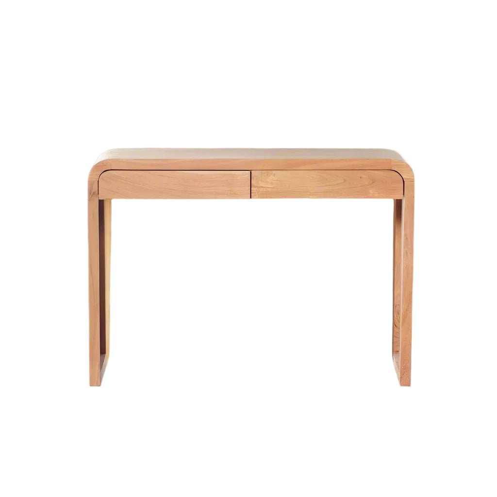 Curve Acacia Desk | Solid Wood Modern Workspace – Rustic Furniture Outlet