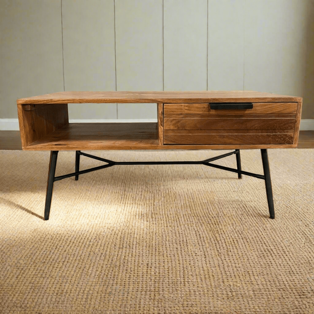 Yoga Acacia wood coffee table - Rustic Furniture Outlet