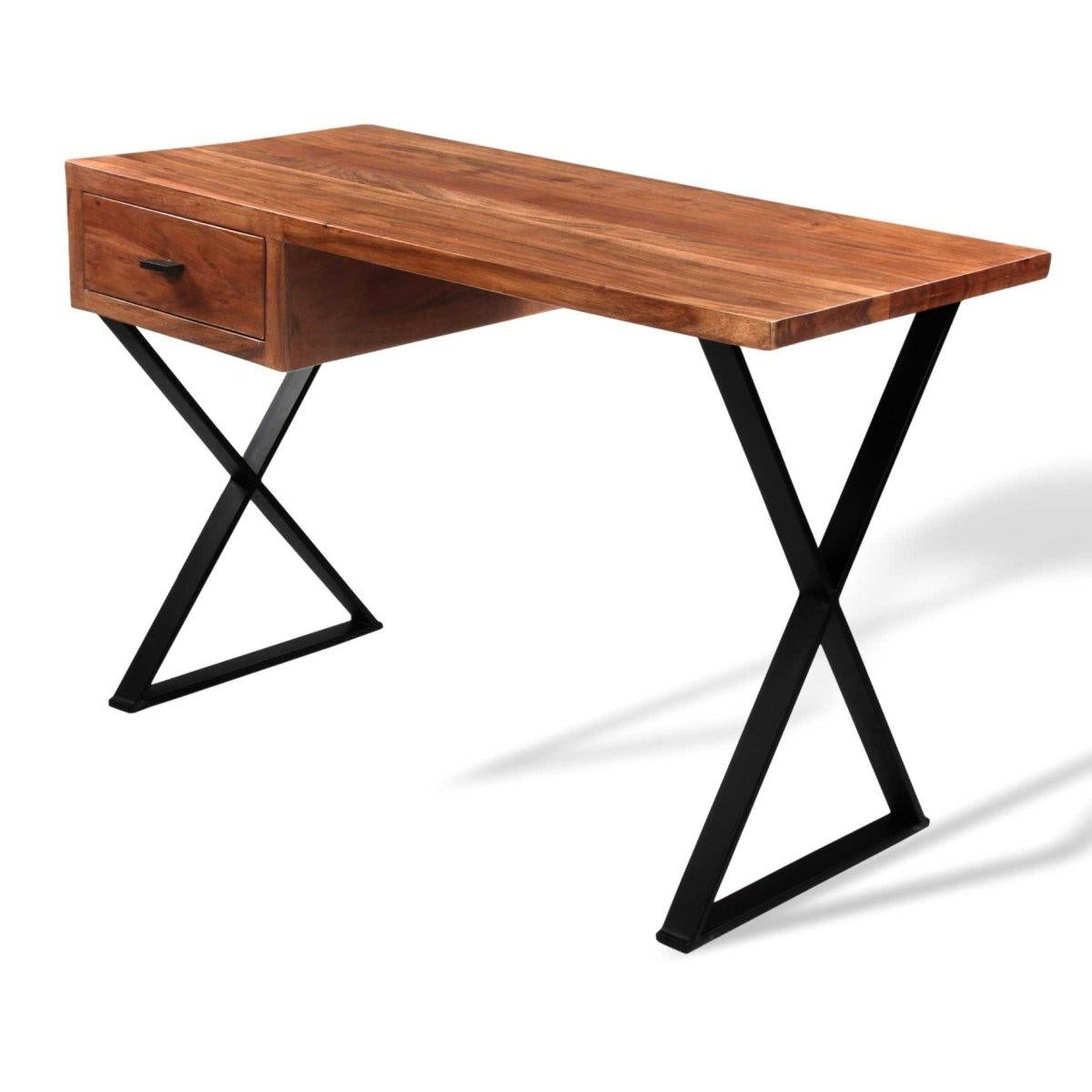 Prisma Acacia wood office desk - Rustic Furniture Outlet