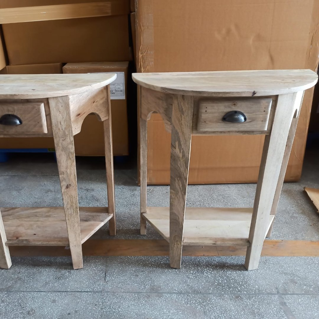 Demi lune console table – Rustic Furniture Outlet