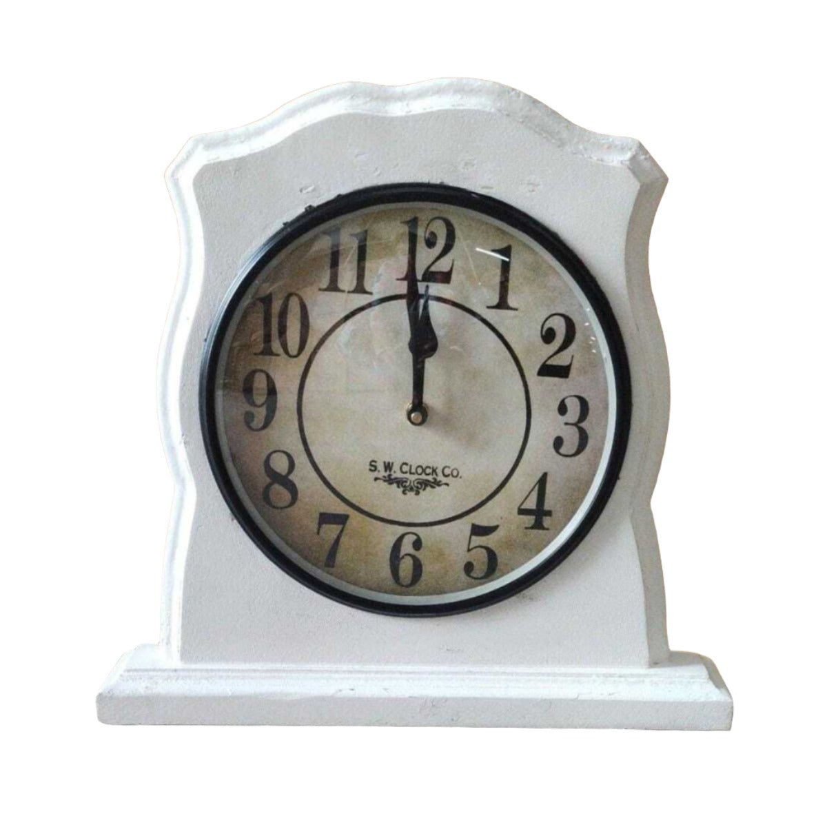 White Mantle Clock – Rustic Furniture Outlet
